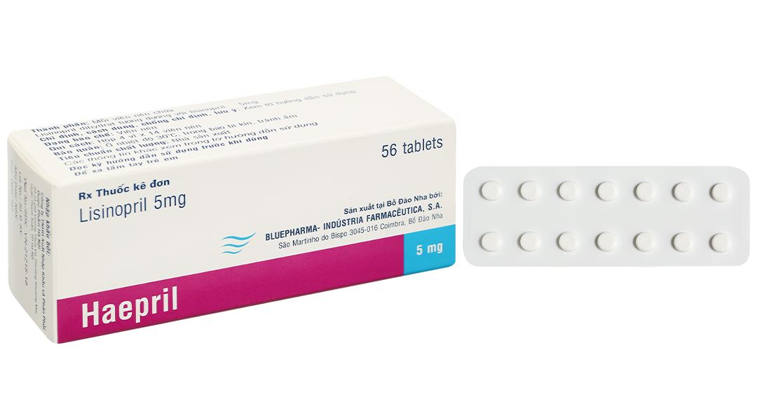 Haepril 5mg điều trị tăng huyết áp, suy tim, nhồi máu cơ tim cấp (4 vỉ ...