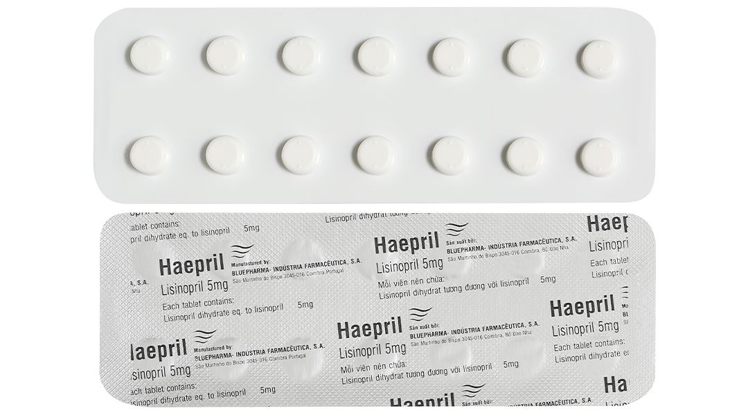 Haepril 5mg điều trị tăng huyết áp, suy tim, nhồi máu cơ tim cấp (4 vỉ ...