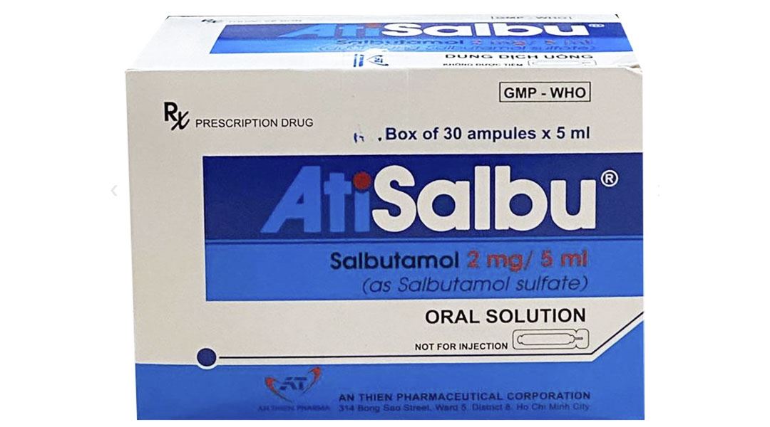 Dung dịch uống AtiSalbu 2mg/5ml trị hen suyễn (30 ống x 5ml) - 02/2026 ...