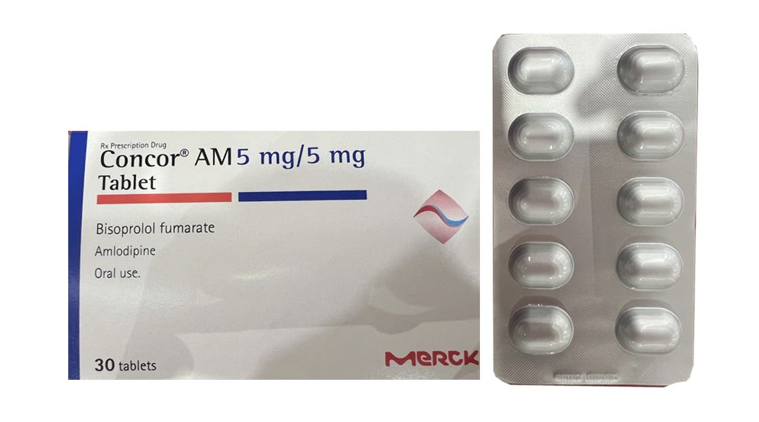 Concor AM 5mg/5mg điều trị tăng huyết áp (3 vỉ x 10 viên) - 08/2025 ...
