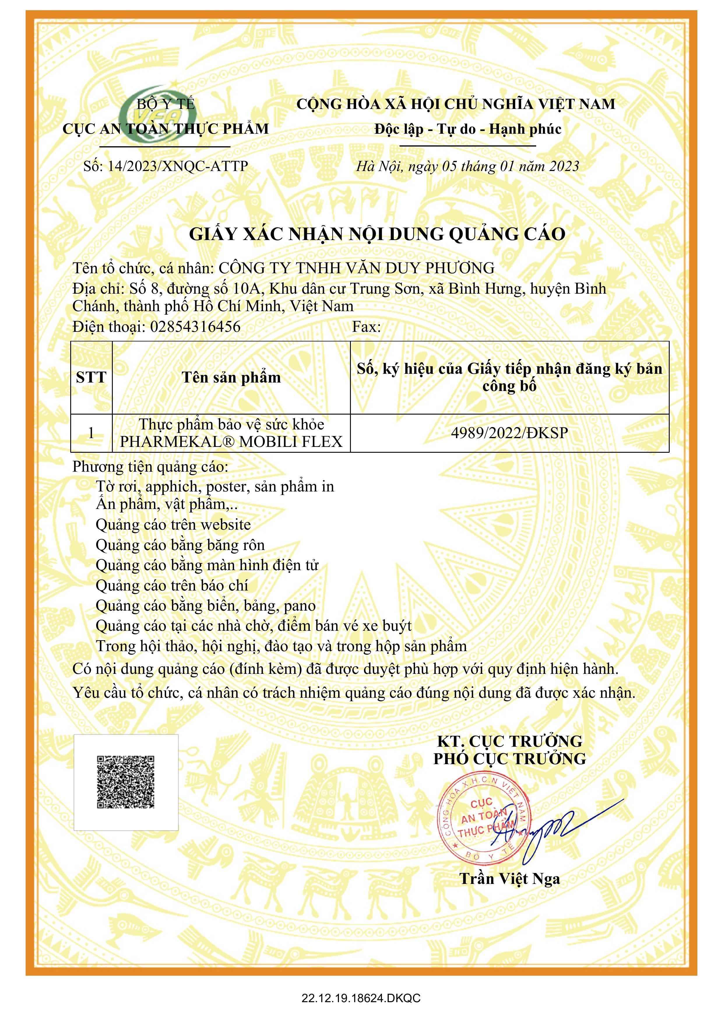 Thực phẩm bảo vệ sức khỏe Pharmekal Mobili Flex Chai 200V - 01/2026 ...