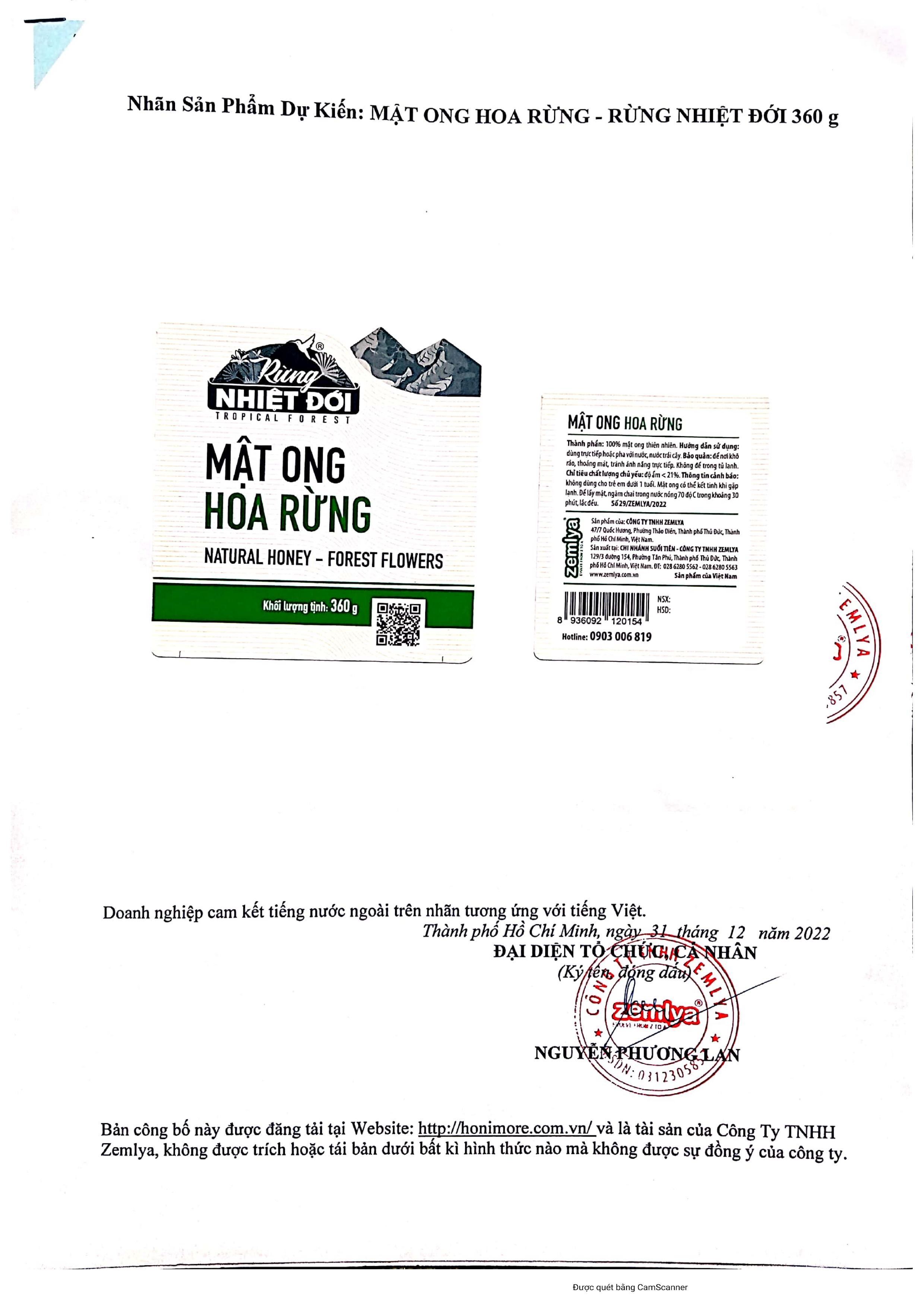 Mật Ong Hoa Rừng - Rừng Nhiệt Đới Zemlya 360G - 10/2025 | nhathuocankhang.com