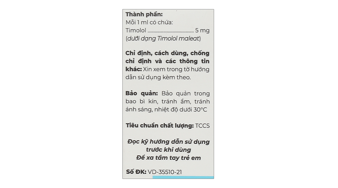 Dung dịch nhỏ mắt Timo Drop 5mg/ml giảm áp lực nội nhãn, trị glaucom ...