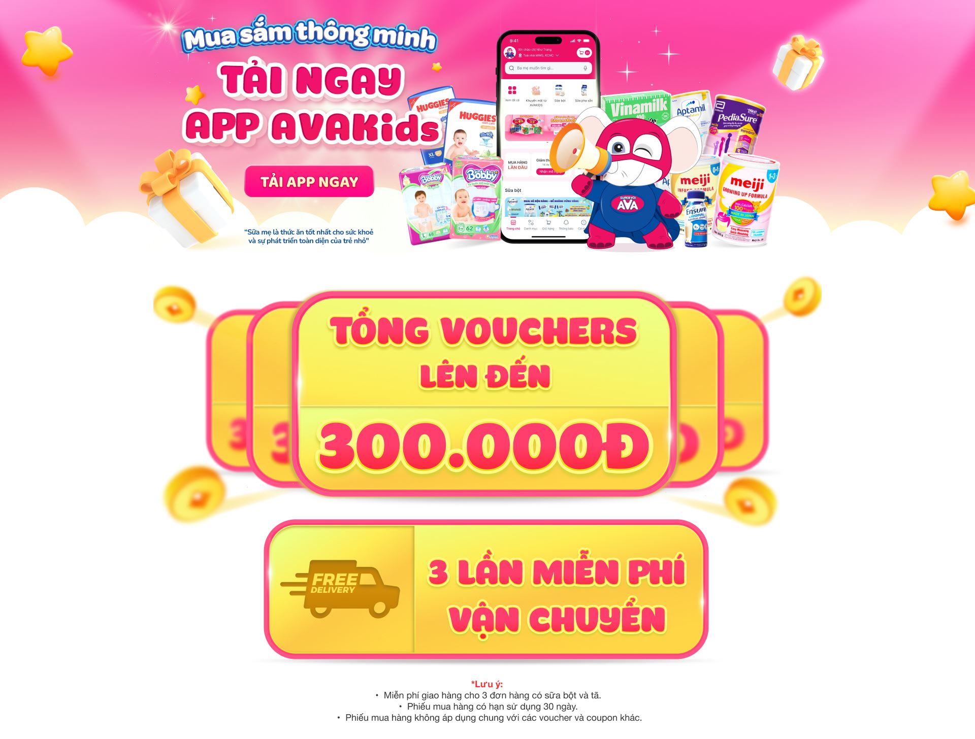 Tải APP AVAKids - Mua tã sữa khuyến mãi, giá tốt - AVAKids.com