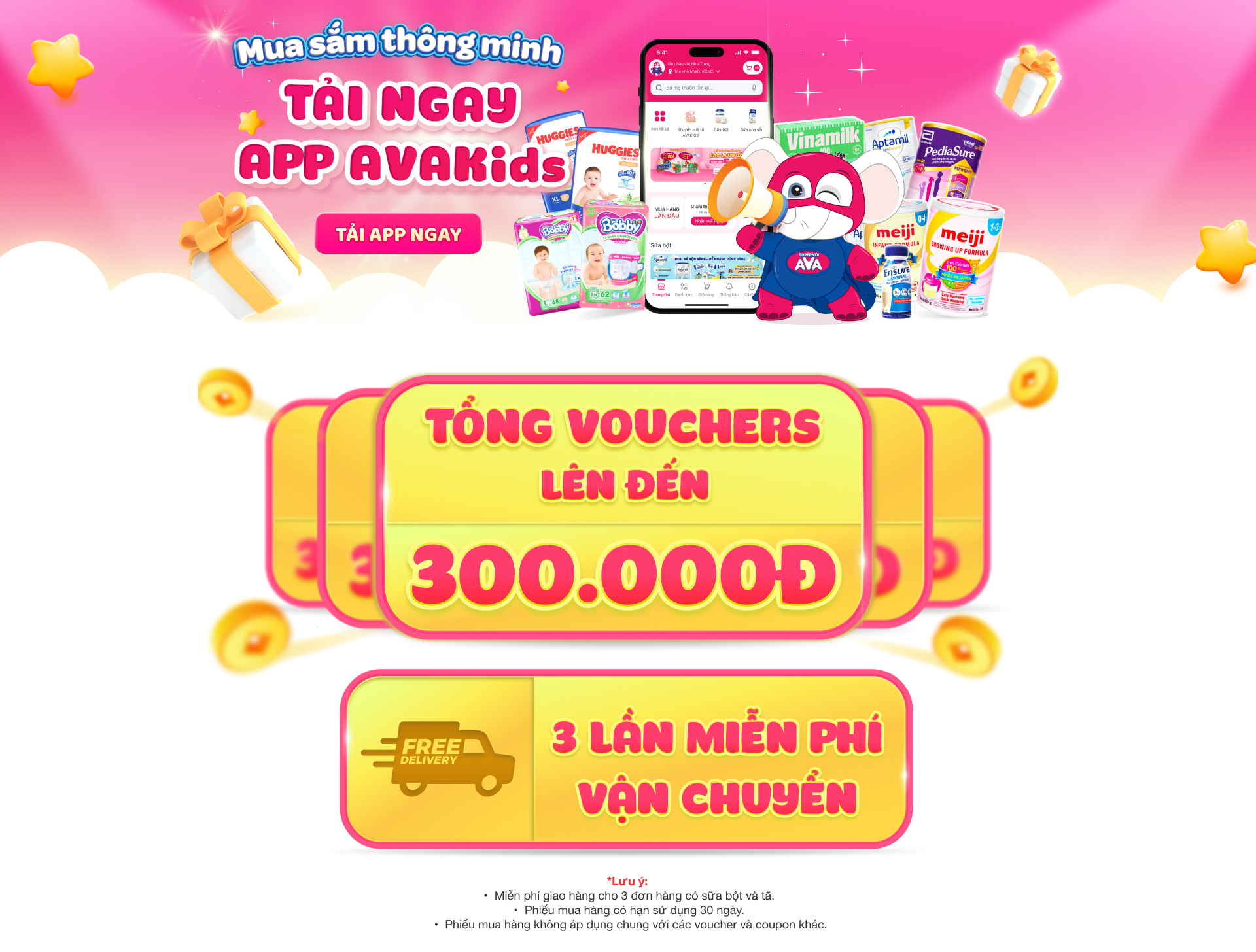 Tải APP AVAKids - Mua tã sữa khuyến mãi, giá tốt - AVAKids.com