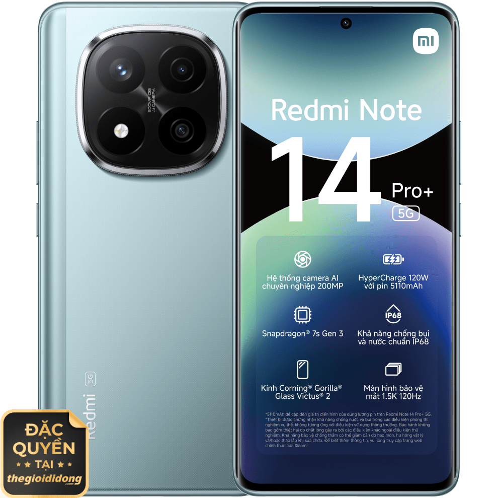 Redmi Note 14 Pro 5G chính hãng, trả góp 0% lãi suất