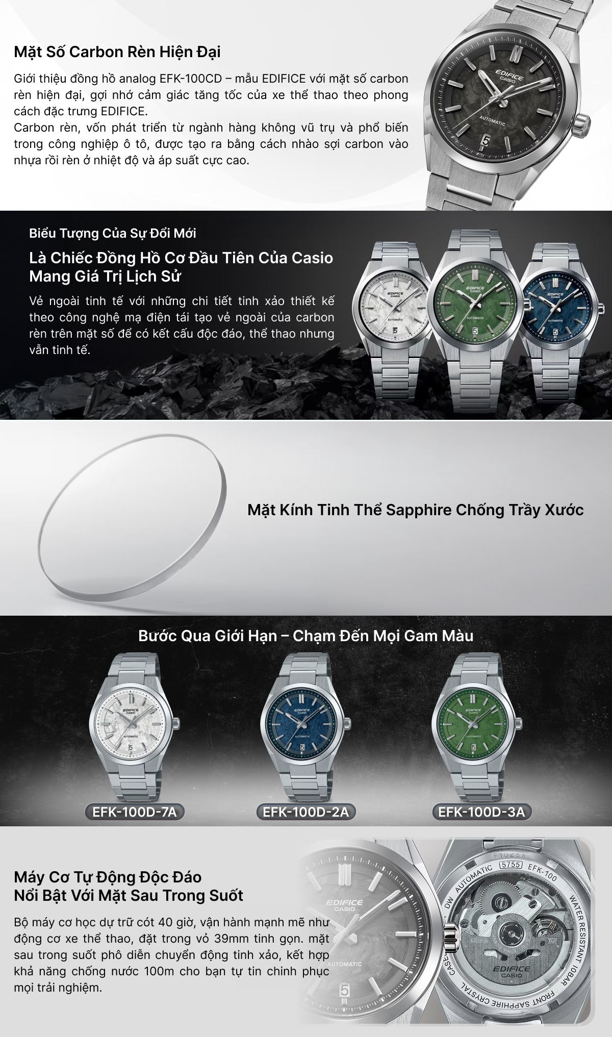 MỞ BÁN CASIO EDIFICE AUTOMATIC EFK-100CD