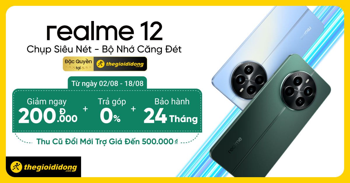 realme 12 8GB/512GB - Chính hãng, nhiều khuyến mãi