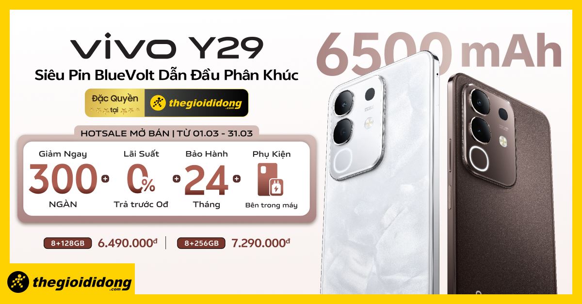 vivo Y29 8GB/128GB - Chính hãng, nhiều khuyến mãi