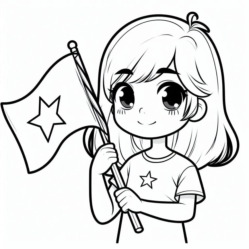 Tranh tô màu lá cờ Việt Nam, cách vẽ lá cờ Việt Nam đơn giản