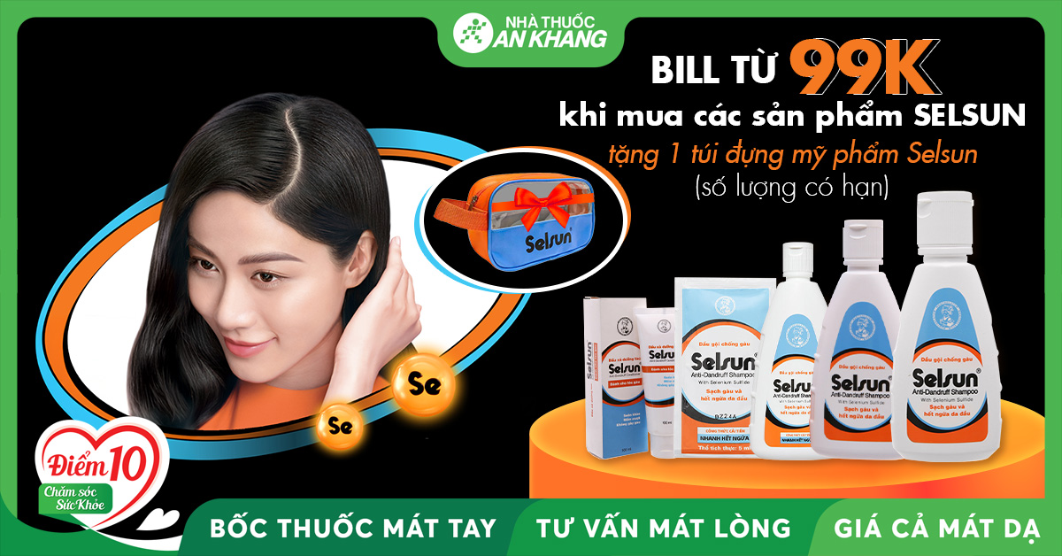 (05/05 - 31/05) Mua bill Selsun từ 99K nhận ngay túi đựng mỹ phẩm!