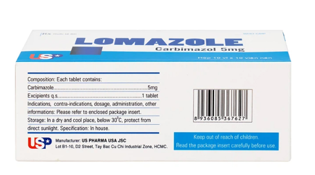 Lomazole 5mg trị cường giáp, xạ trị iod (10 vỉ x 10 viên) - 09/2024 ...