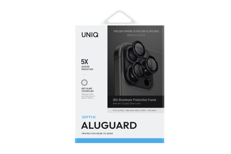 Miếng dán camera iPhone 16 Pro/16 Pro Max OPTIX ALUMINIUM UNIQ