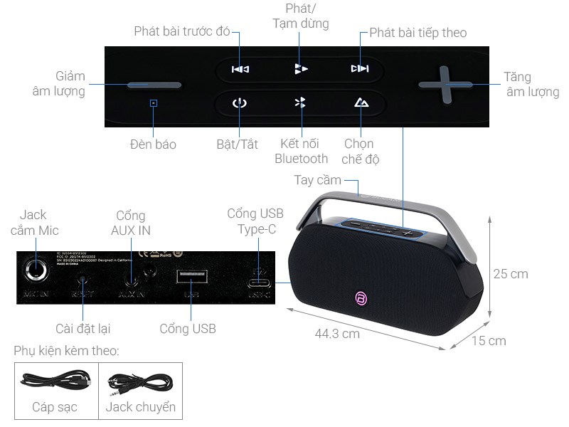 Loa Bluetooth BUGANi Boost Max - giá tốt, chính hãng