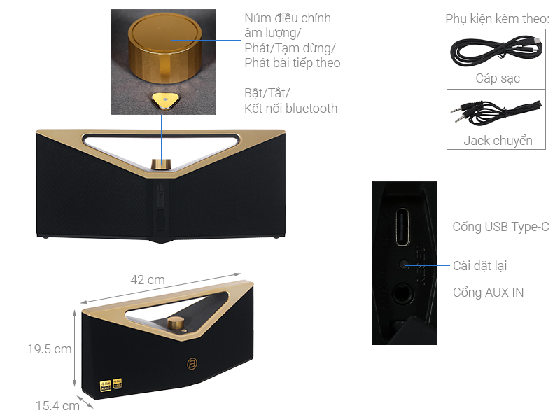 Loa Bluetooth BUGANi Brief Pro - giá tốt, chính hãng
