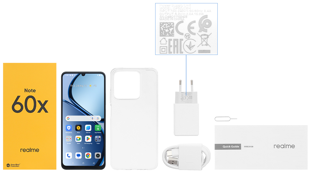 realme Note 60x 3GB/64GB giá rẻ, trả chậm 0% lãi suất, BH 18 tháng