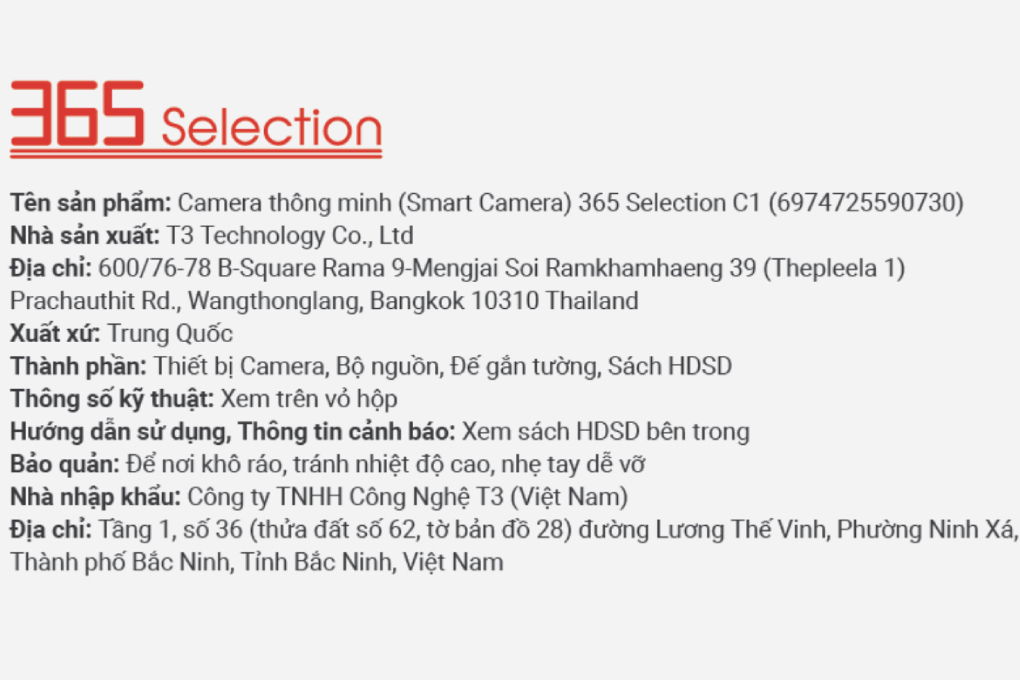 Camera IP 360 Độ 3MP 365 Selection C1 - chính hãng, giá rẻ