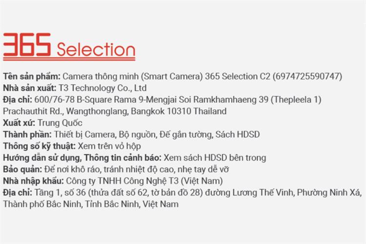 Camera IP 360 Độ 5MP 365 Selection C2 - chính hãng, giá rẻ