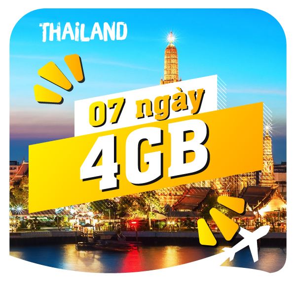 eSIM du lịch Bluecom Thailand 4GB/7 Ngày giá tốt, ưu đãi