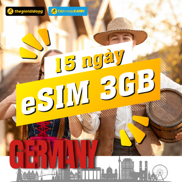 eSIM du lịch Bluecom Germany 3GB/15 Ngày