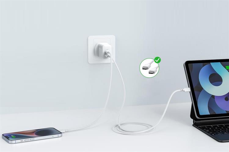 Adapter Sạc 2 cổng USB Type C IQ3 20W Anker A2348